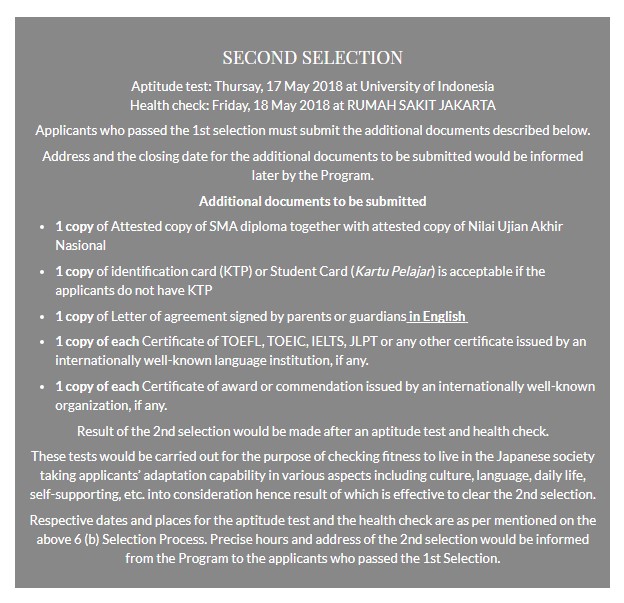 Mitsui Bussan Scholarship Program for Indonesia – International Test Center